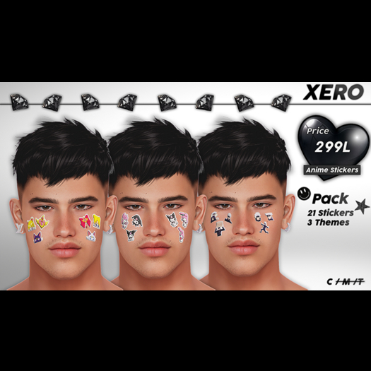 Second Life Marketplace - [XERO] Anime Sticker Pack (Evox)